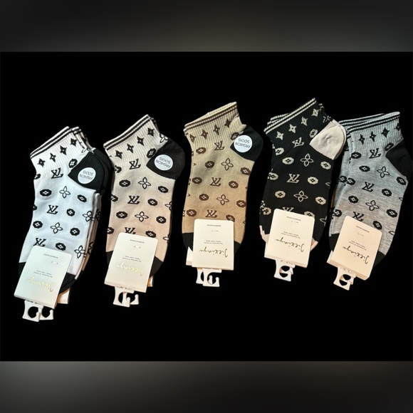 Accessories | Luxury Patterned Socks Set In Cream And Black 5 Pack ...